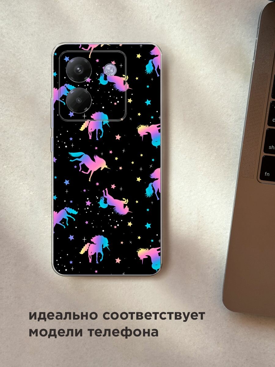 Чехол на Poco M7 Pro / Поко М7 Про с принтом "Единороги градиент" — фото 1