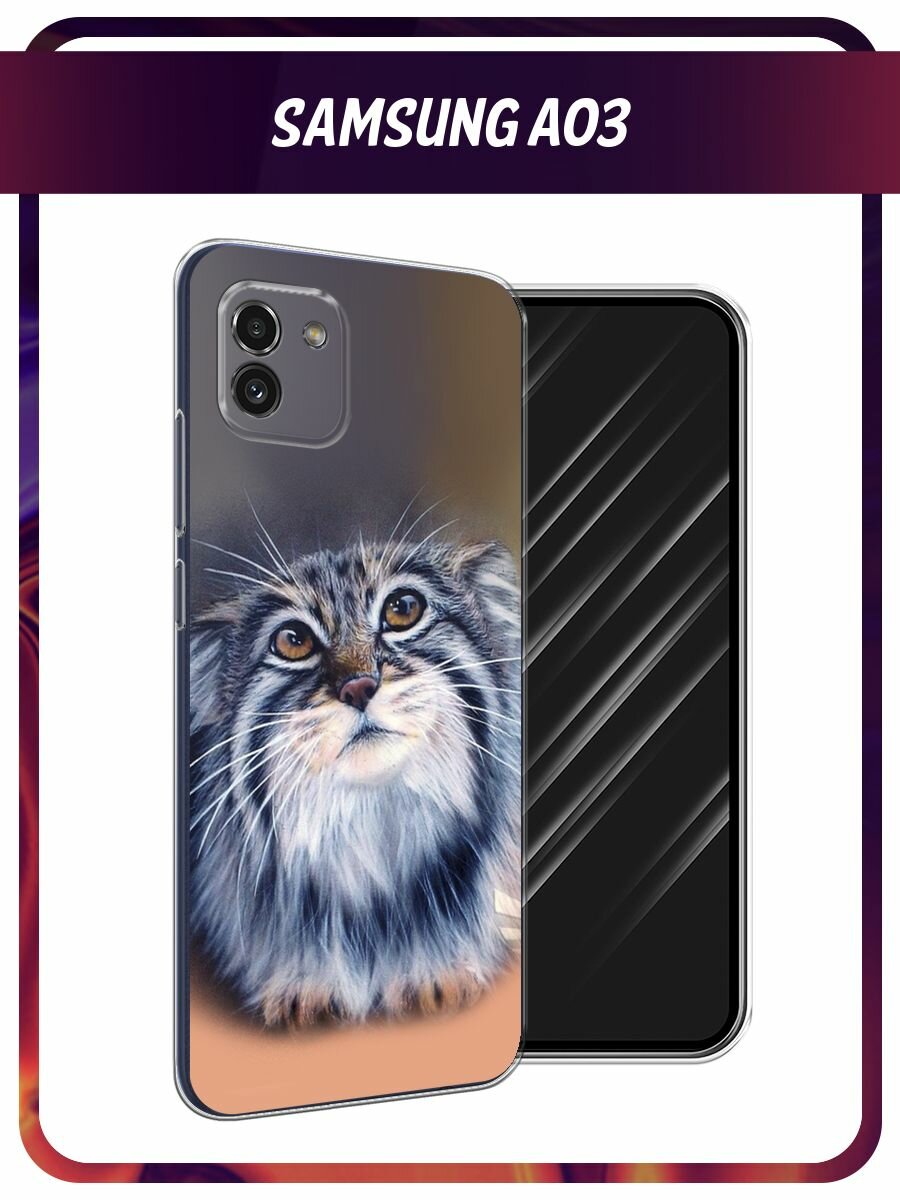 Чехол на Samsung Galaxy A03 / Самсунг Галакси А03 с принтом "Кот манул 2"