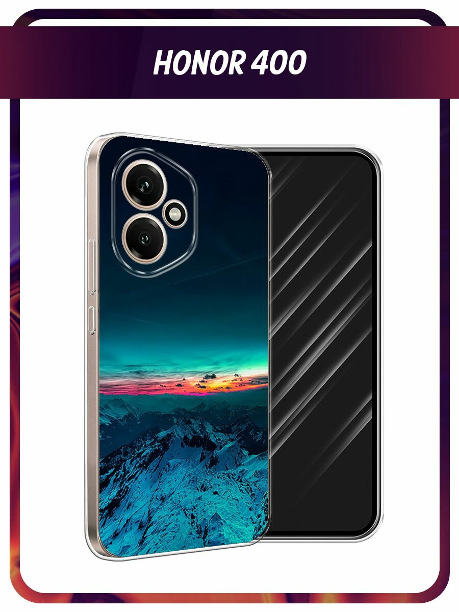 Силиконовый чехол на Honor 400 / Хонор 400 с принтом "Закат в горах"