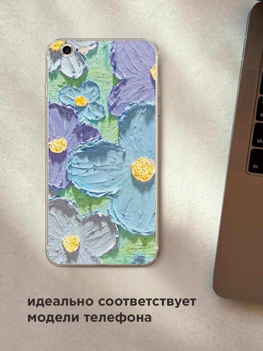 Чехол на Apple iPhone 6 Plus/6S Plus / Айфон 6 Плюс/Айфон 6С Плюс с принтом "Масляные цветы 2" — фото 1