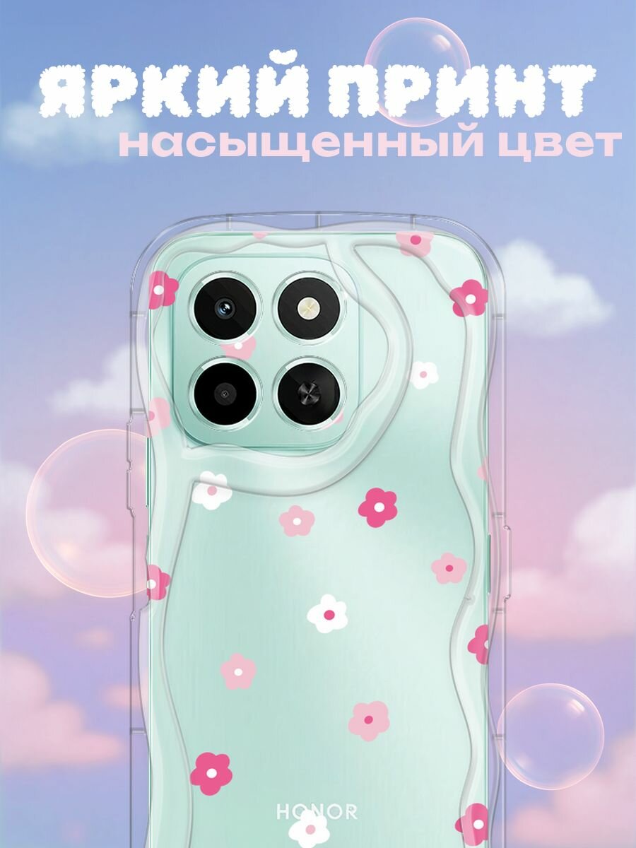 Чехол на Honor X6c / Хонор Х6с с принтом "Весенние цветочки рисунок" — фото 1