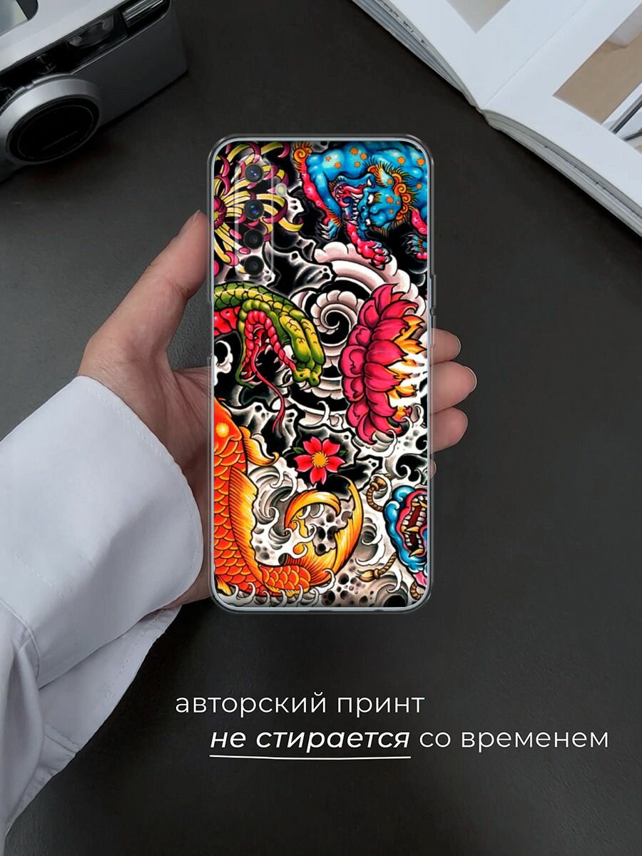 Силиконовый чехол на Realme 6 / Реалми 6 с принтом "Японское искусство" — фото 1