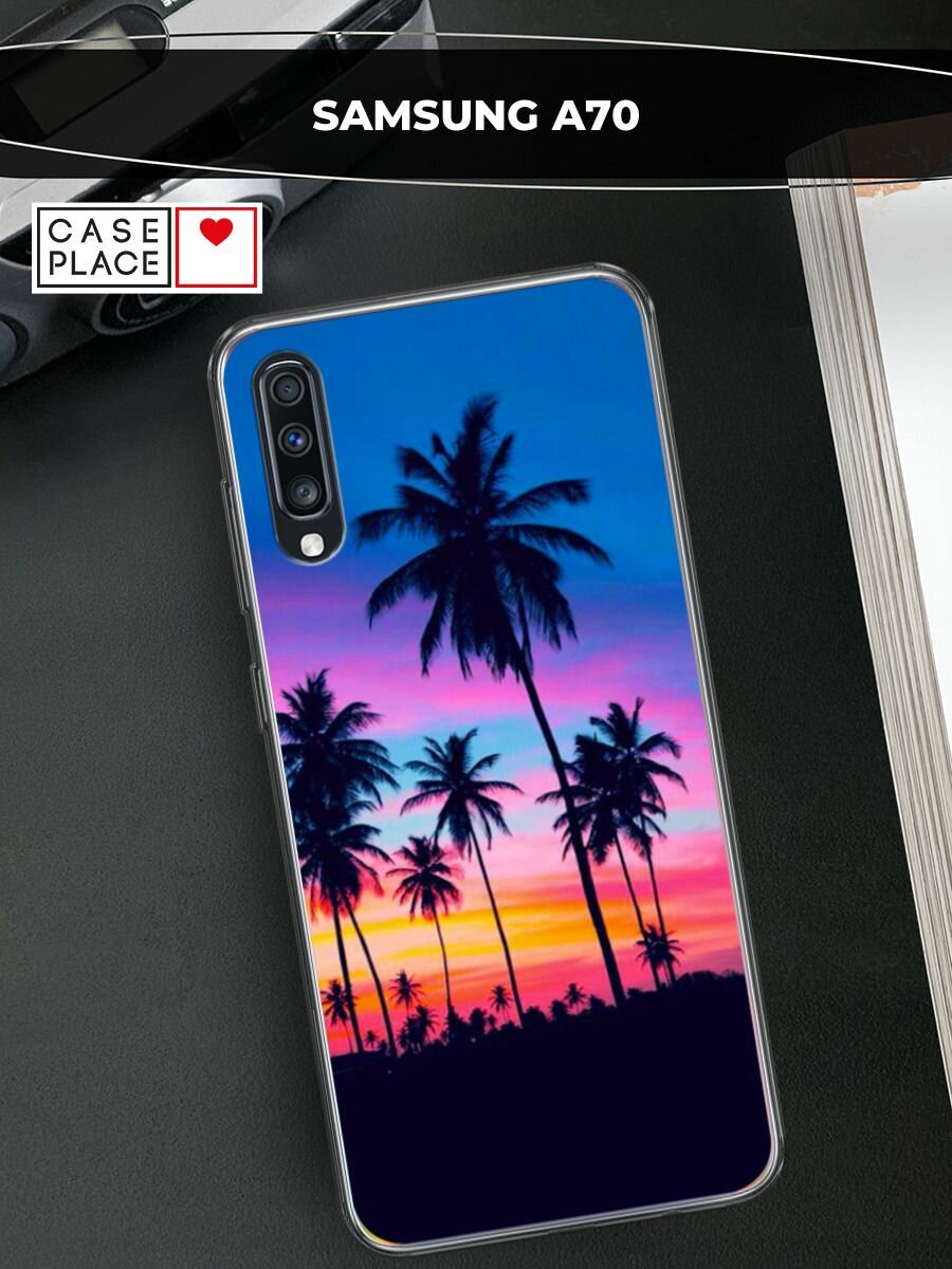 Чехол на Samsung Galaxy A70 / Самсунг Галакси А70 с принтом "Закат 5"