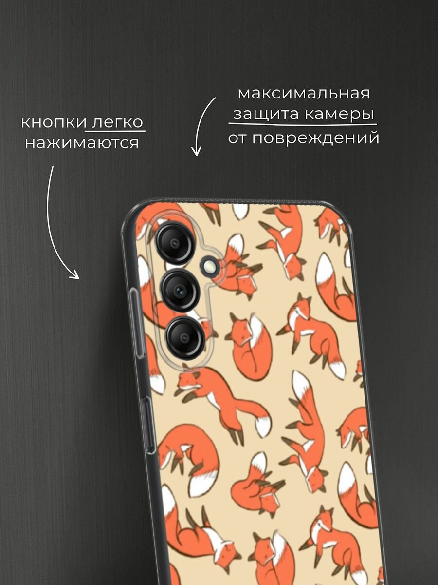 Чехол на Samsung Galaxy A15 / Самсунг А15 с принтом "Лисички фон" — фото 1