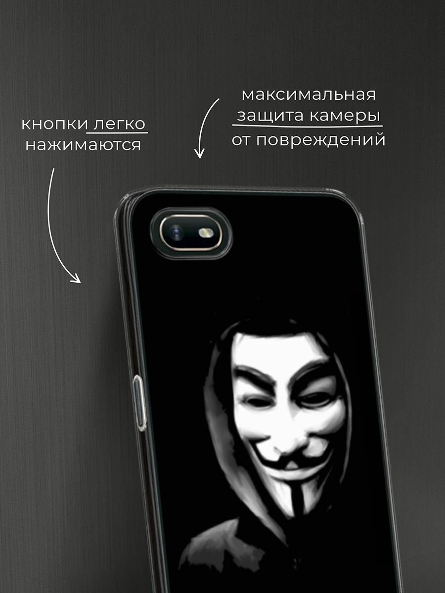 Силиконовый чехол на Oppo A1k / Оппо А1к с принтом "Анонимус" — фото 1
