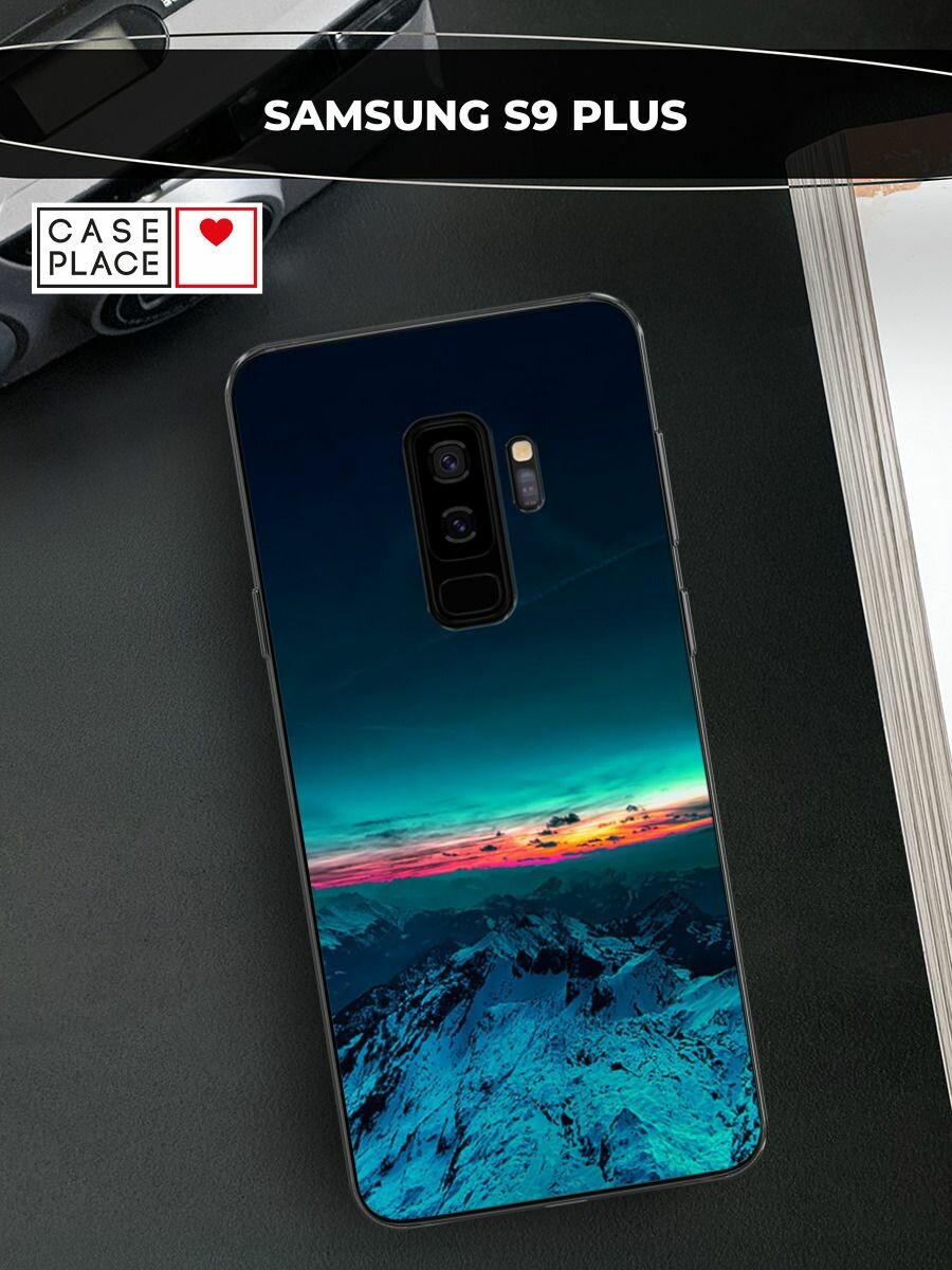 Чехол на Samsung Galaxy S9 + / Самсунг Галакси С9 Плюс с принтом "Закат в горах"