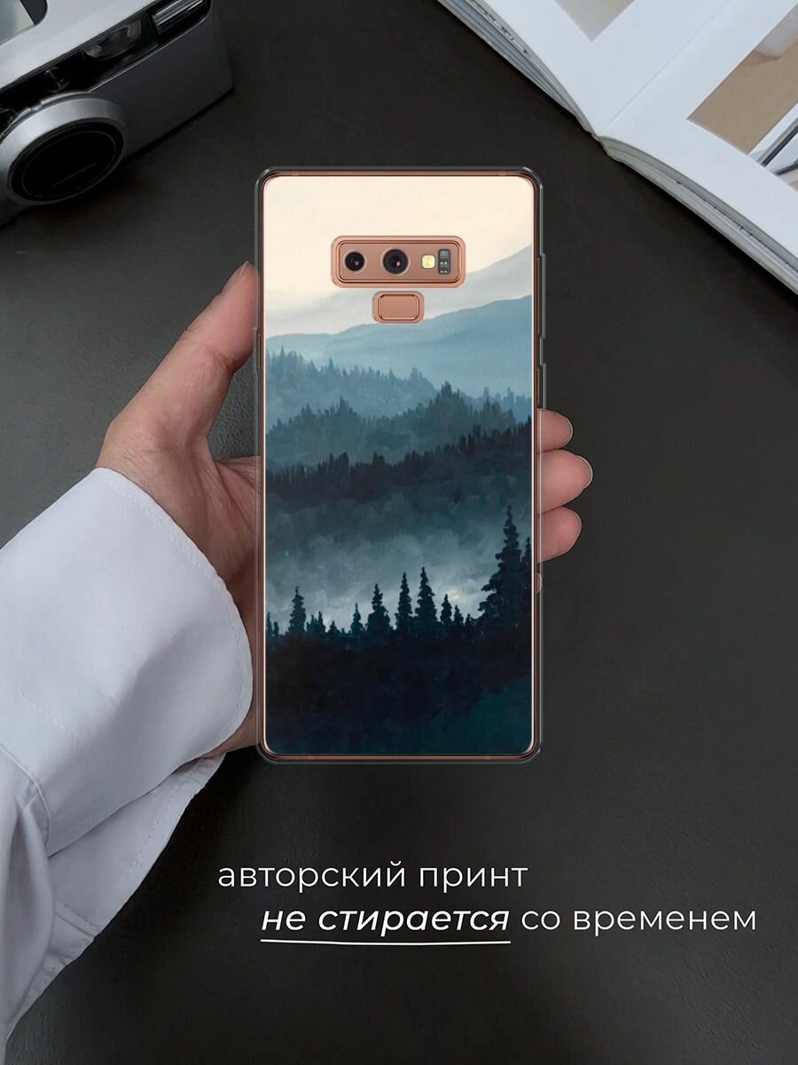 Чехол на Samsung Galaxy Note 9 / Самсунг Галакси Нот 9 с принтом "Туманные горы" — фото 1