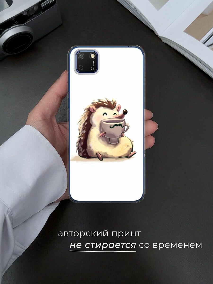 Чехол на Honor 9S/Huawei Y5p / Хонор 9S/Хуавей Y5p с принтом "Еж кофеман" — фото 1