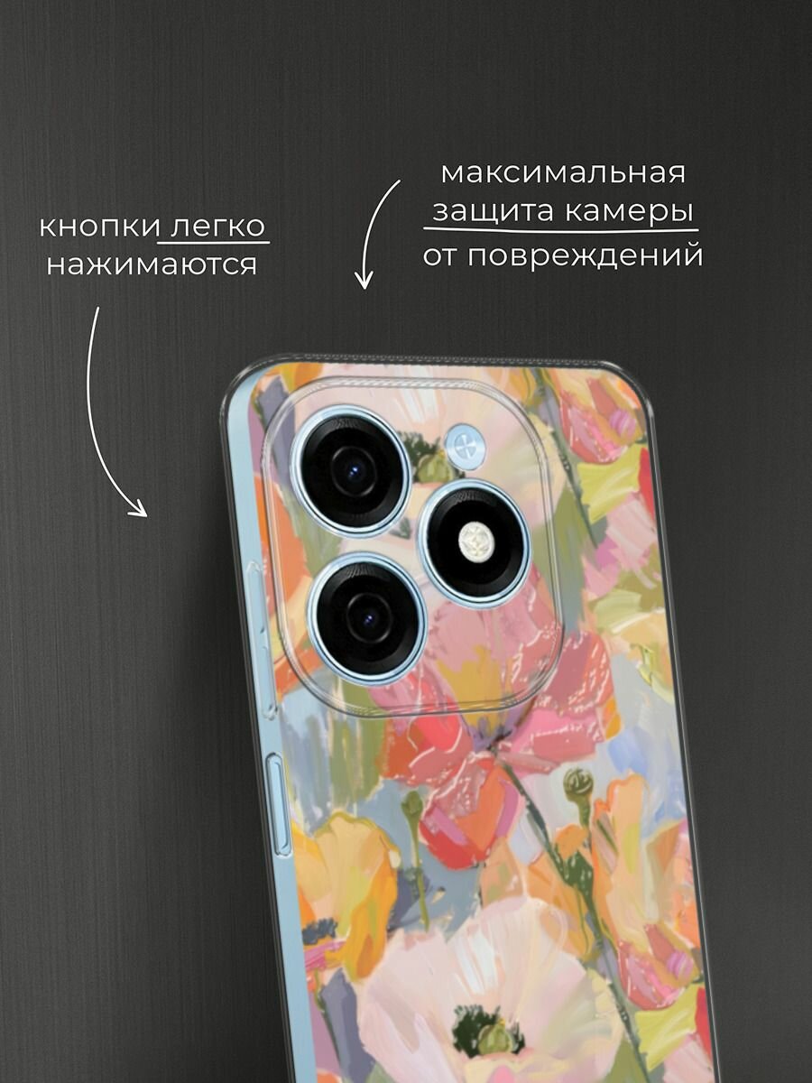 Чехол на Tecno Spark 20 / Текно Спарк 20 с принтом "Акварельные анемоны" — фото 1