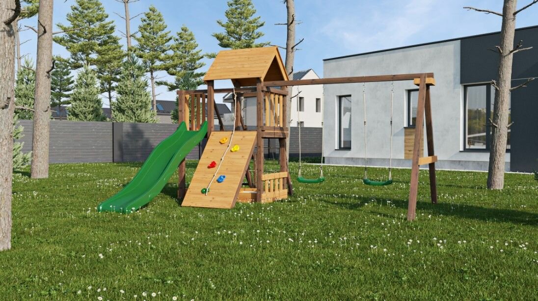 Детская площадка легенда леса удачная 4 золотой тик-орех