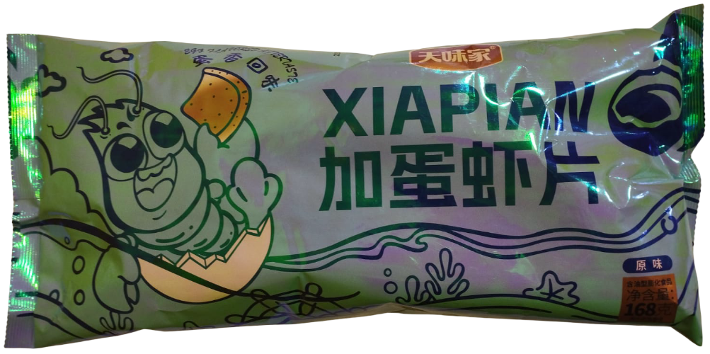 Чипсы с яйцом и креветками XIAPIAN Оригинальный вкус 168г