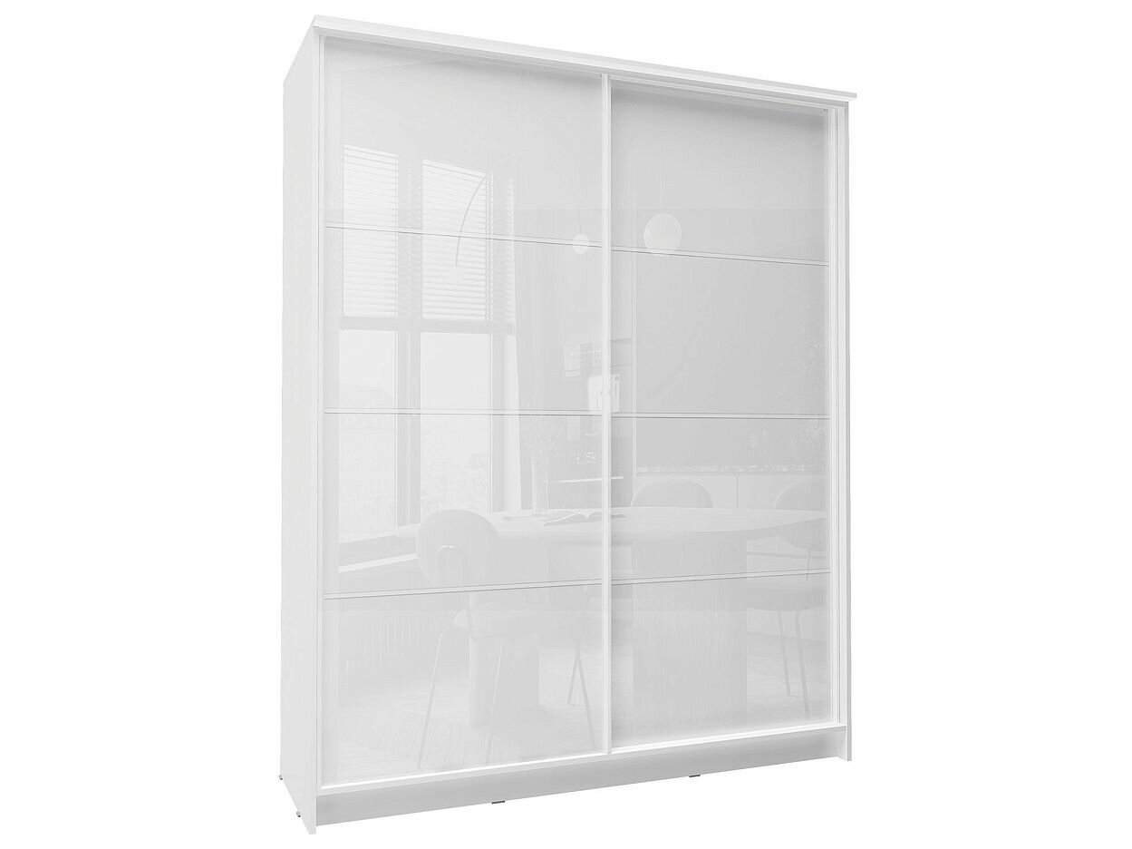 Шкаф-купе Байкал-2 двухдверный белый / белый глянец