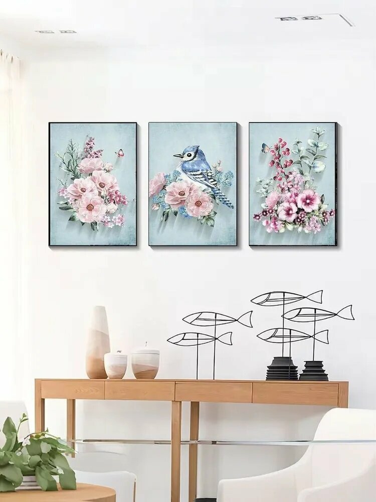 Алмазная живопись из 100% смолы, художественная вышивка, пейзажная живопись, триптих