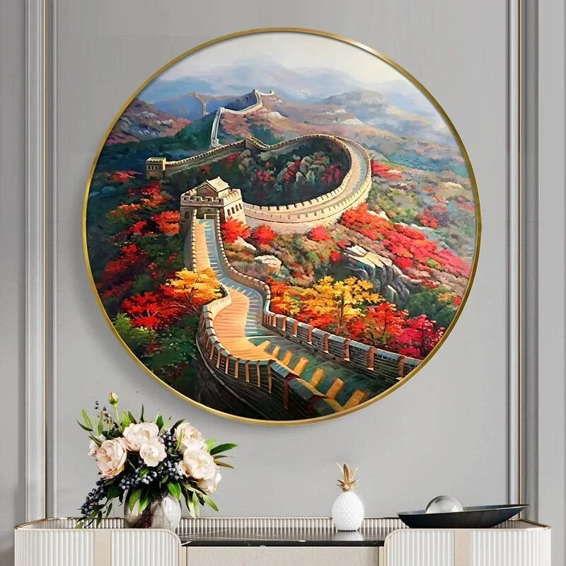 The Great Wall Круглая версия набор для вышивки крестиком 11CT Silk 60x60cm