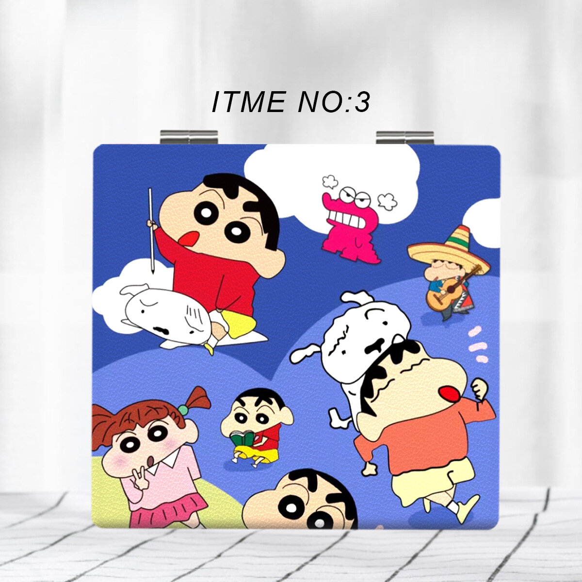 Складное зеркало с рисунком Чиби Декоративное зеркало для макияжа для студентов в общежитии Портативный аксессуар для