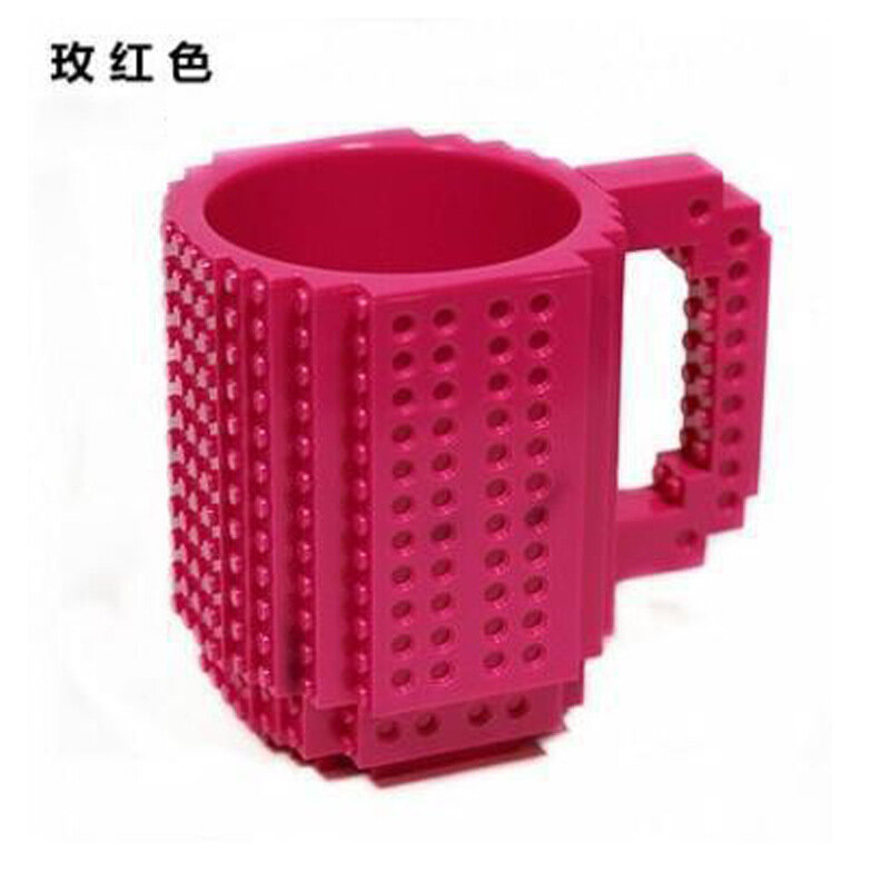 Кружка LEGO с конструктором - Малиновая керамическая чашка, 301-400 мл, самодельный подарок для взрослых и детей