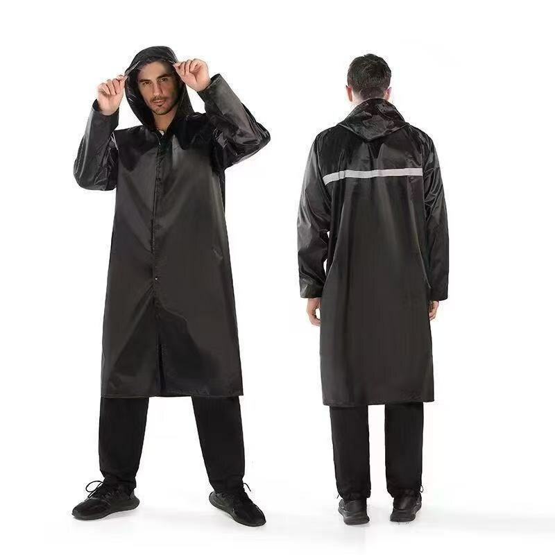 Дождевик и дождевые брюки для мужчин, двойной слой, утолщенные, взрослая двухкомпонентная черная серия, подходят для ежедневных поездок и общего использования, анти-беспорядки