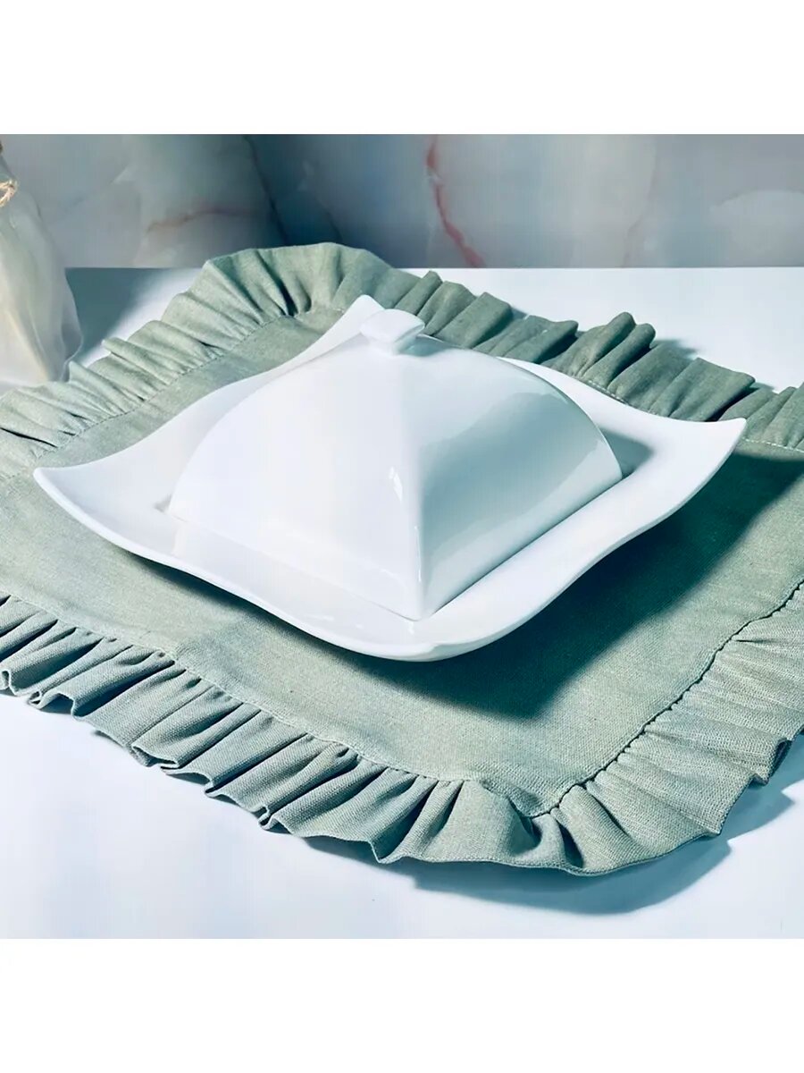 Блюдо сервировочное с крышкой Lenardi Bianco, фарфор, 23 см