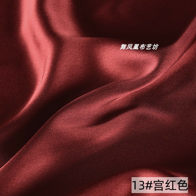 Однотонная высококачественная имитация ацетатного атласа, имитация шелкового пальто, драпированная блестящая ткань для платьев и блузок