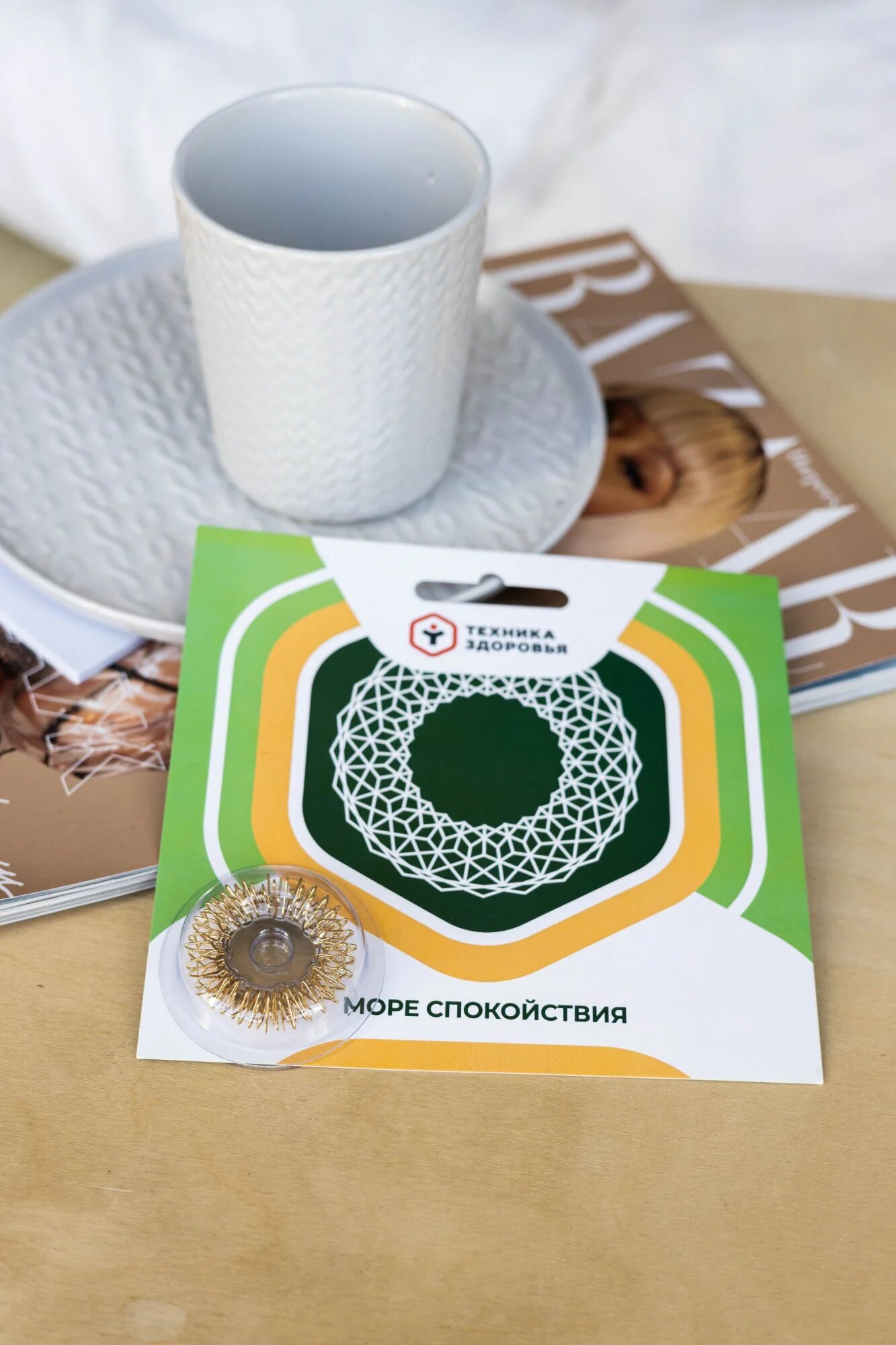 Кольцо-биомассажер Техника здоровья Антистресс, размер - 3,5х3,5х1 см, серый