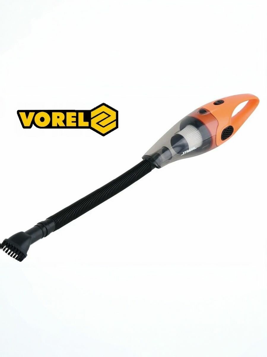 Автомобильный пылесос-манометр-компрессор VOREL, 80В, 82954