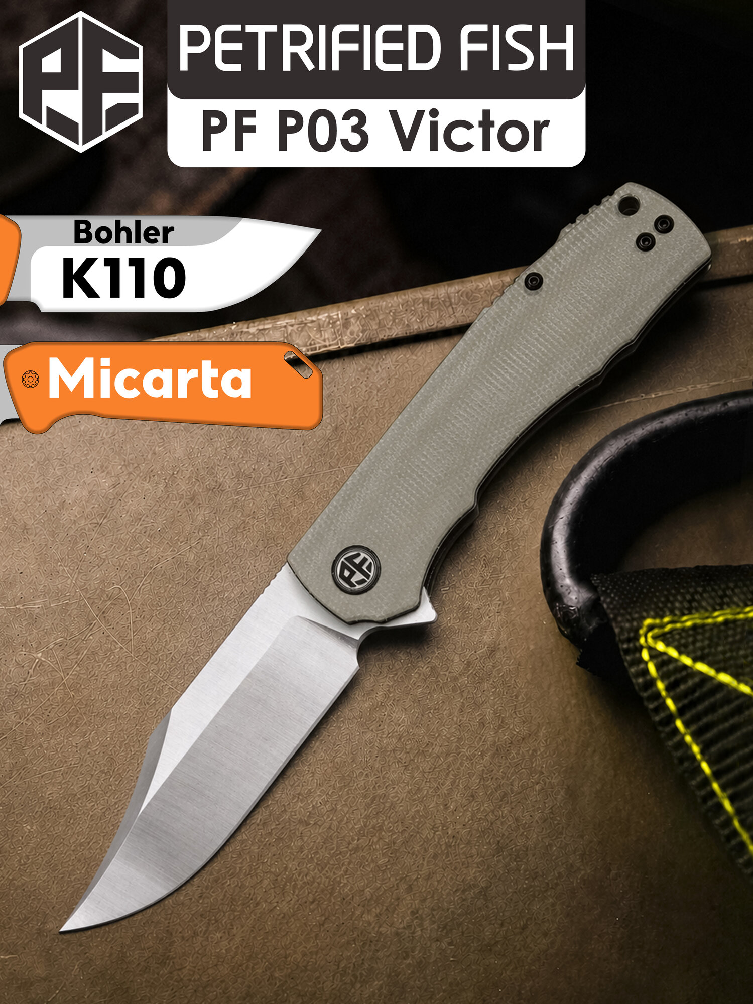 Складной нож Petrified Fish Victor PFP03KMS