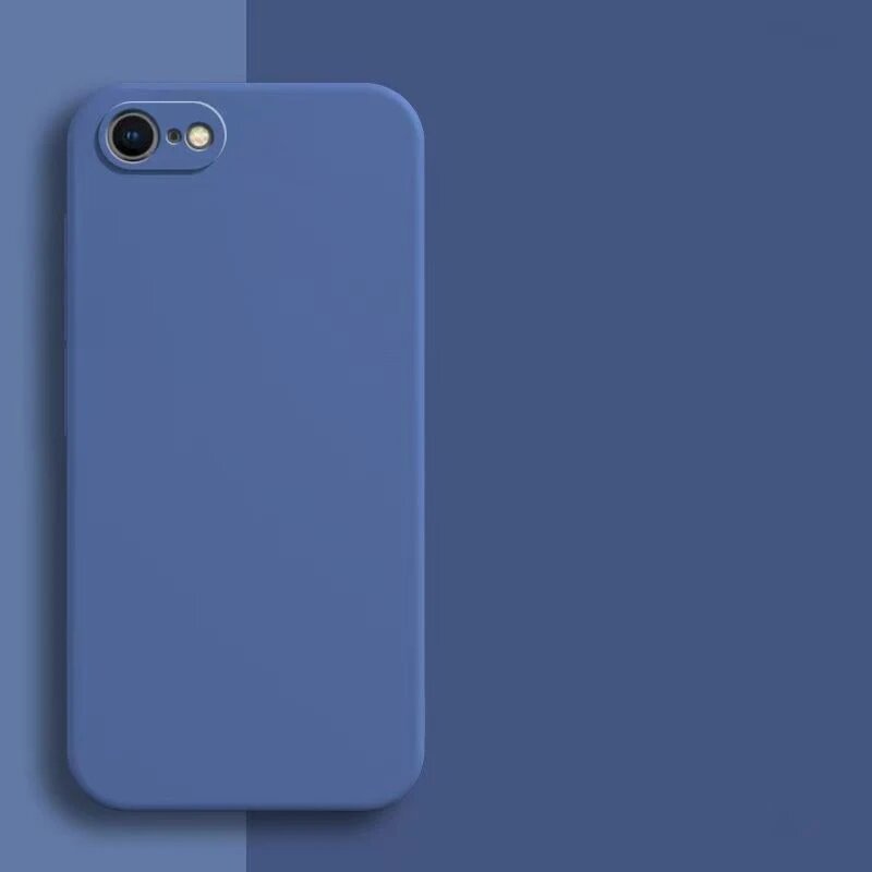 Квадратный силиконовый чехол для телефона iphone 7 8 SE 2020 SE2 2022 iPhone SE (2020), Синий, Blue