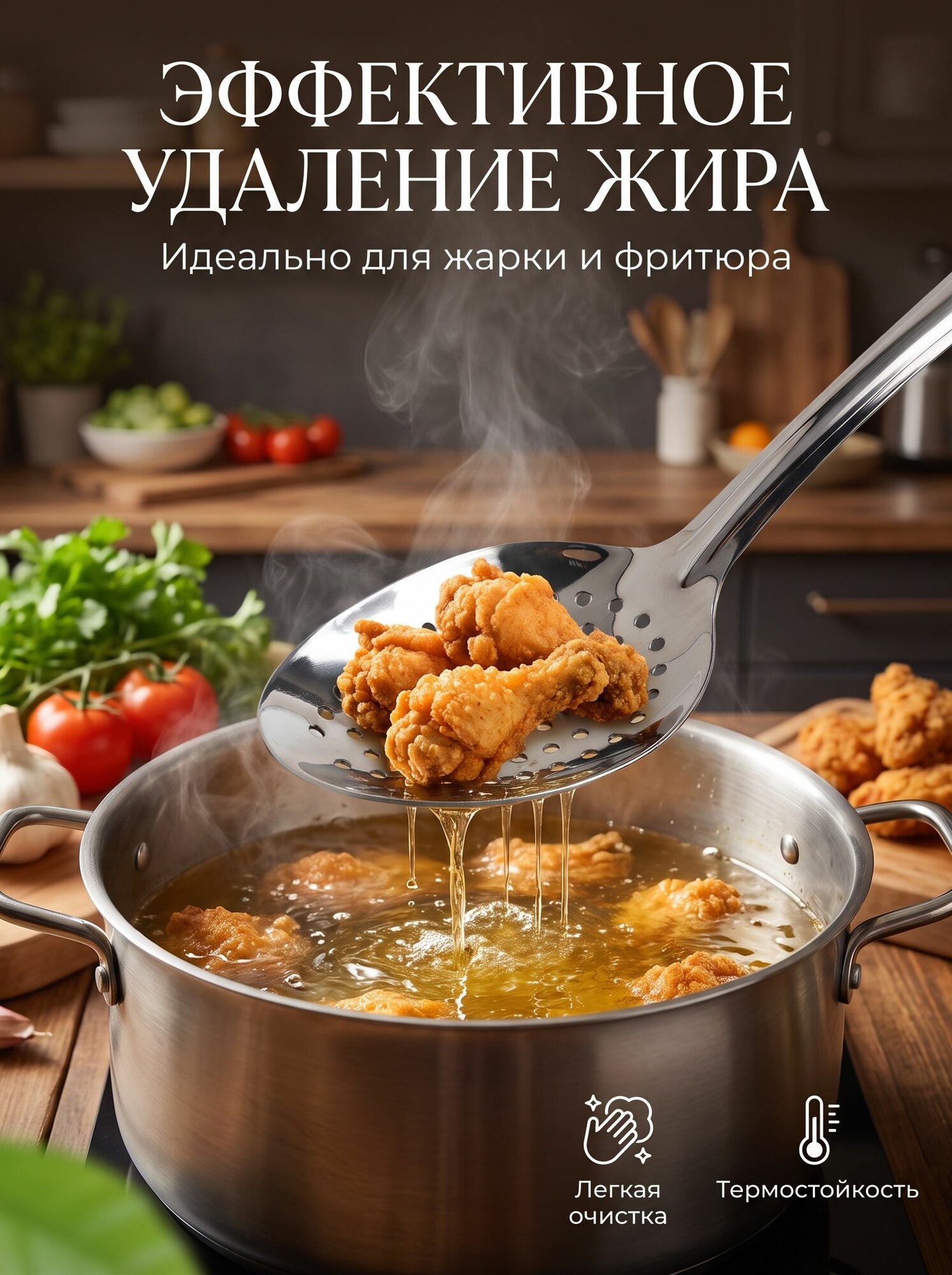 Шумовка, ложка шумовка 25 см M.A.K.S