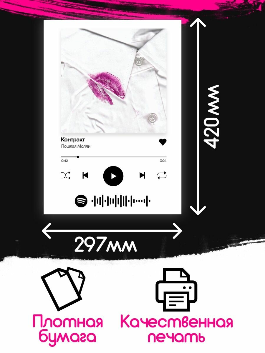 Spotify постеры Пошлая Молли спотифай постеры интерьерные