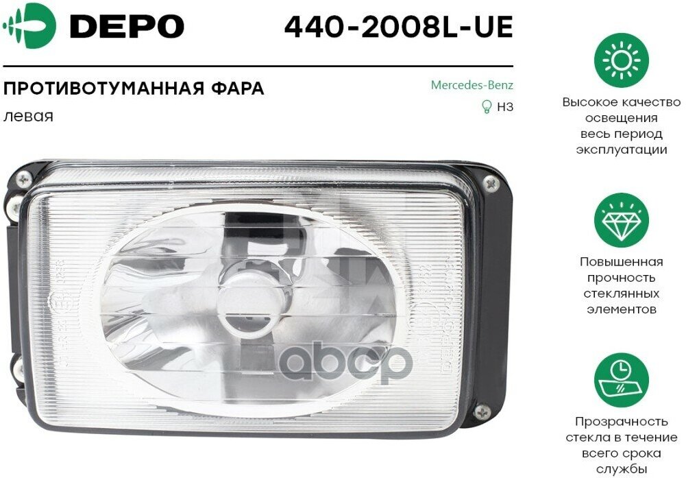 Фара противотуманная ! левая MB Axor Depo арт. 4402008LUE