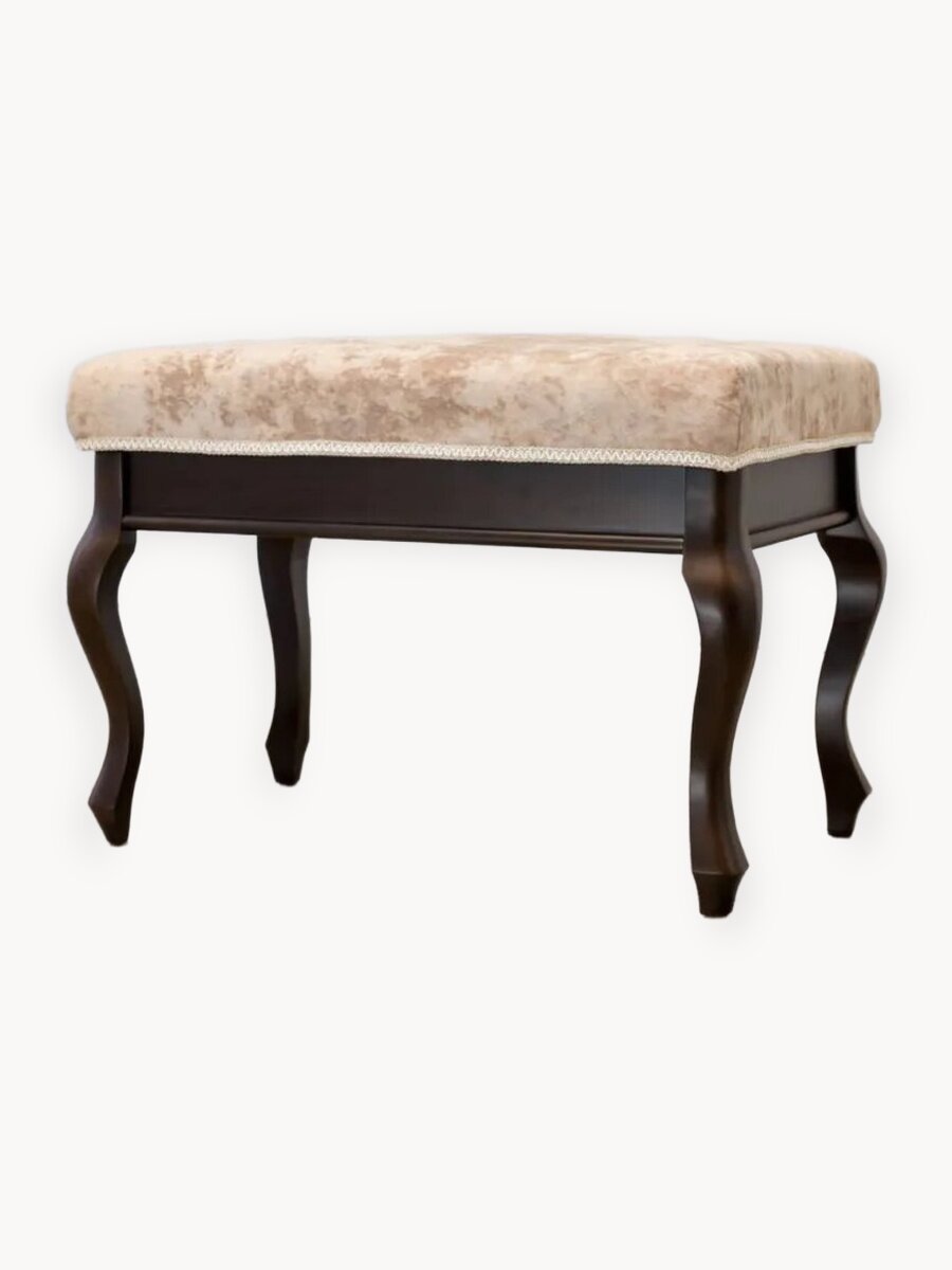 Банкетка в прихожую классика из дерева на ножка сиденье велюр