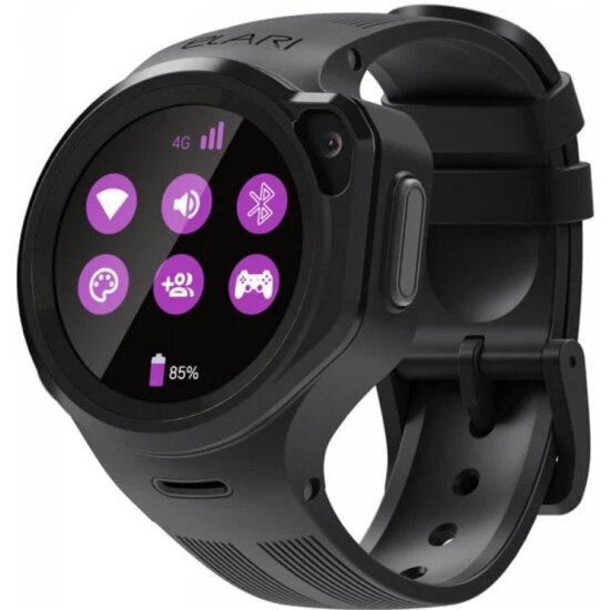 Детские умные часы Elari 4GR M с Марусей, черные