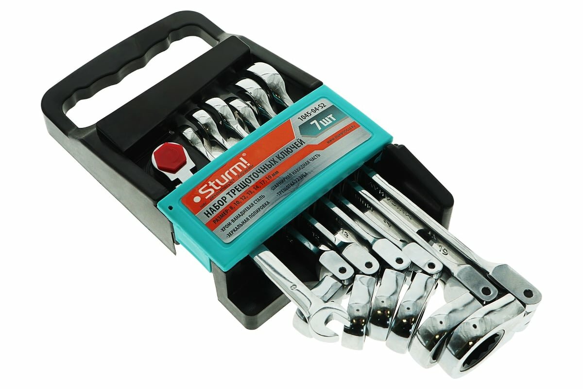 Sturm 1045-04-S2 Набор рожково-накидных ключей с широким диапазоном размеров, кейс