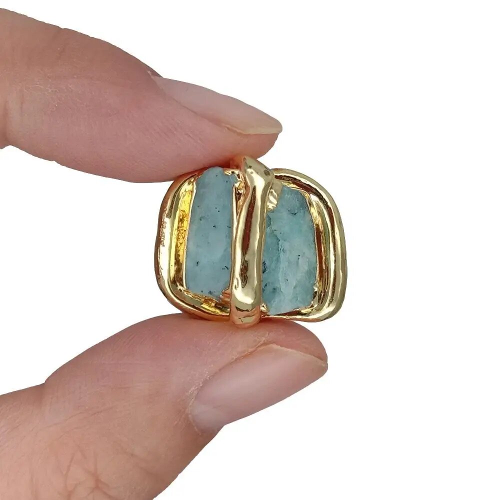 10 шт, подвеска из натурального зеленого амазонита, металлический ободок