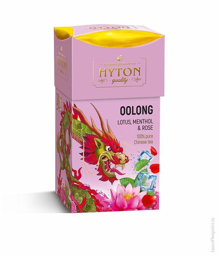 Hyton Китайский чай Хайтон бирюзовый, лотос, ментол и роза, 90г х 1шт