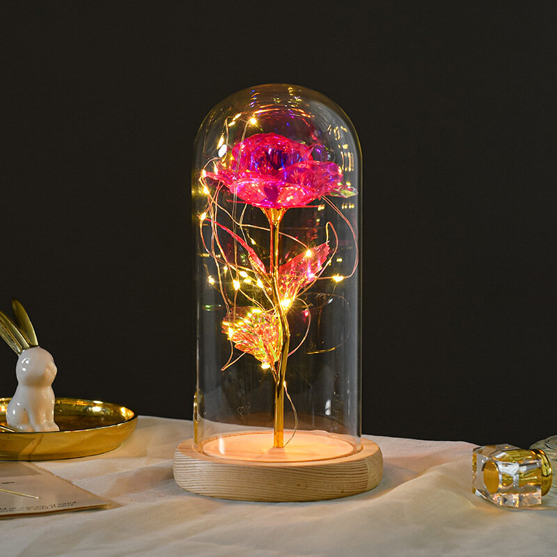 Стеклянная крышка Muyue, с цветком из золотой фольги, дно из карбонизированного дерева