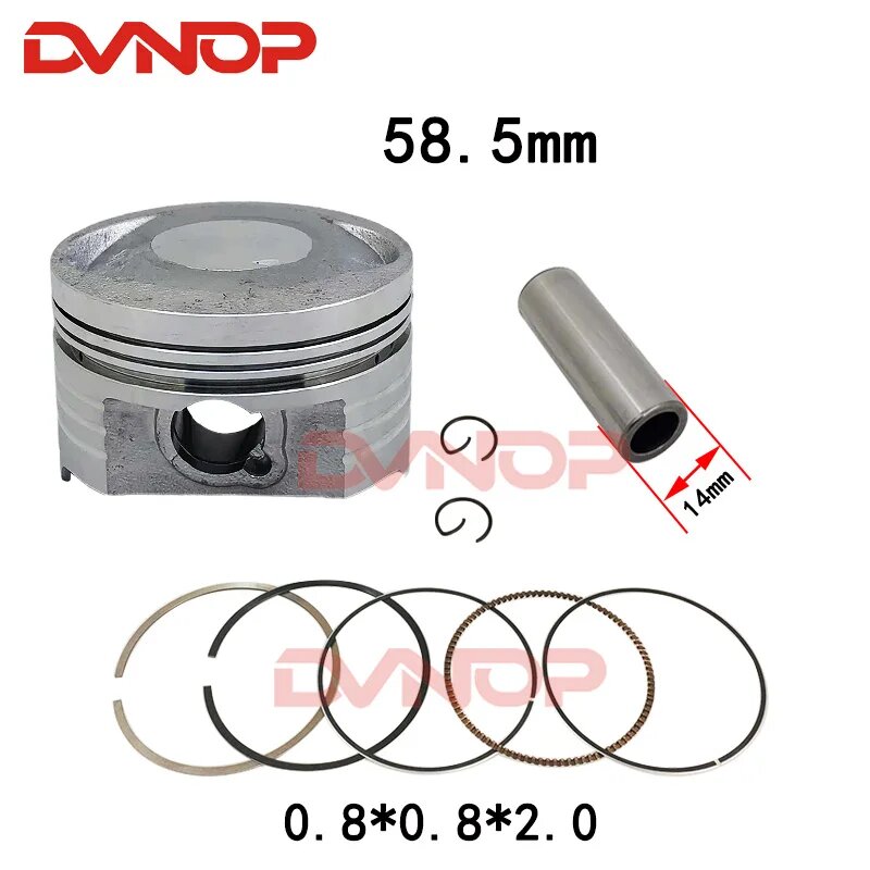 58,5 мм поршень 14 мм штифтовое кольцо 0,8*0,8*2,0 мм комплект в сборе для Honda JH125-19E CG133 CB133 125cc 133cc запасные части Egine Piston and Ring