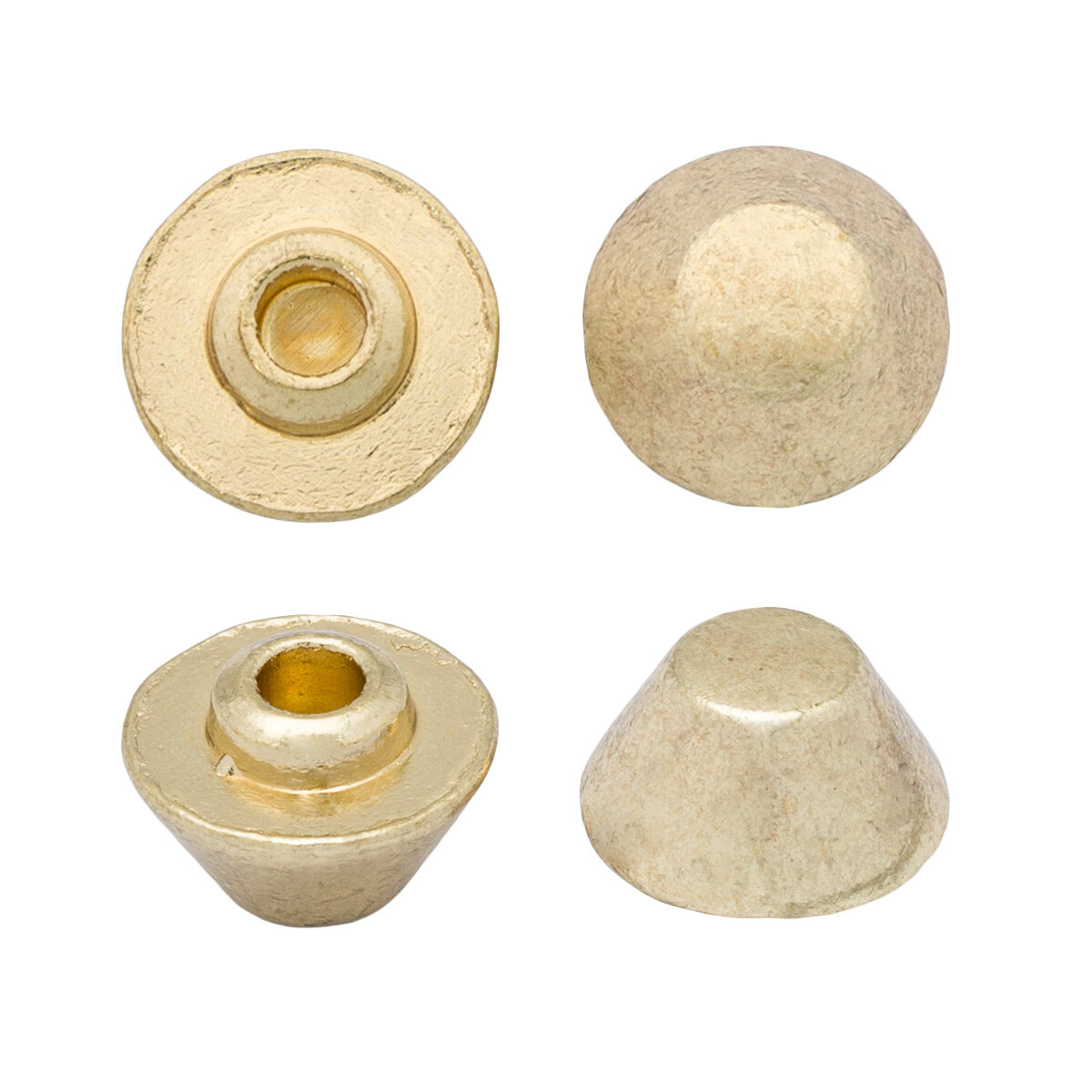 Хольнитены односторонние джинсовые 9 мм, BIG 'Конус', 62546, без гвоздика, металл (золото), 20 шт