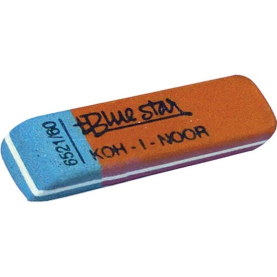 Ластик Koh-i-noor Blue Star 60, скошенный, комбинированный, натуральный каучук, 57х14х8 мм