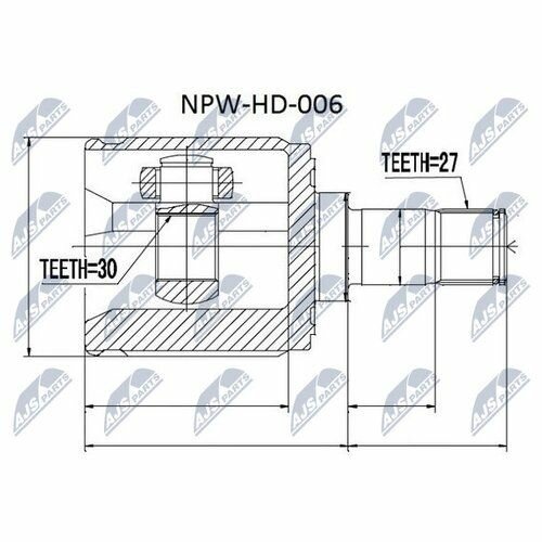 ШРУС Nty NPWHD006 для Honda Civic VI, HR-V
