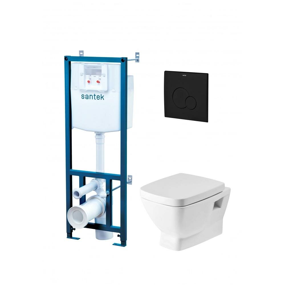 Унитаз с инсталляцией Santek Нео 1. WH50.1.776, безободковый, с микролифтом
