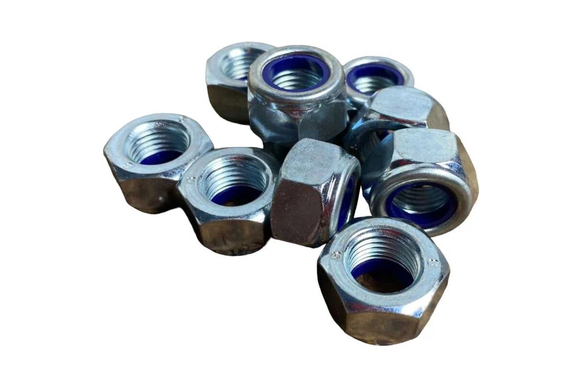 Гайка к болту М16x1,5 мелкая резьба DIN985, к. п.8, набор 10 шт для машиностроения