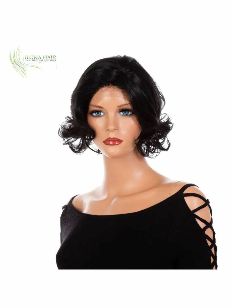 ILONA HAIR Парик из искусственных волос лейс со вставкой из кожи имитирующая пробор
