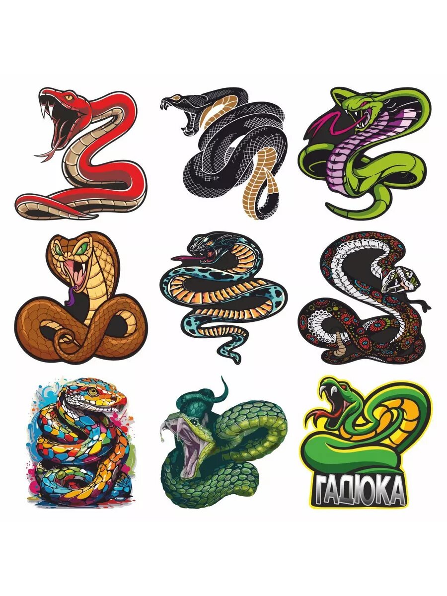 Набор наклеек "Змея", 375х375 мм, Арт рэйсинг