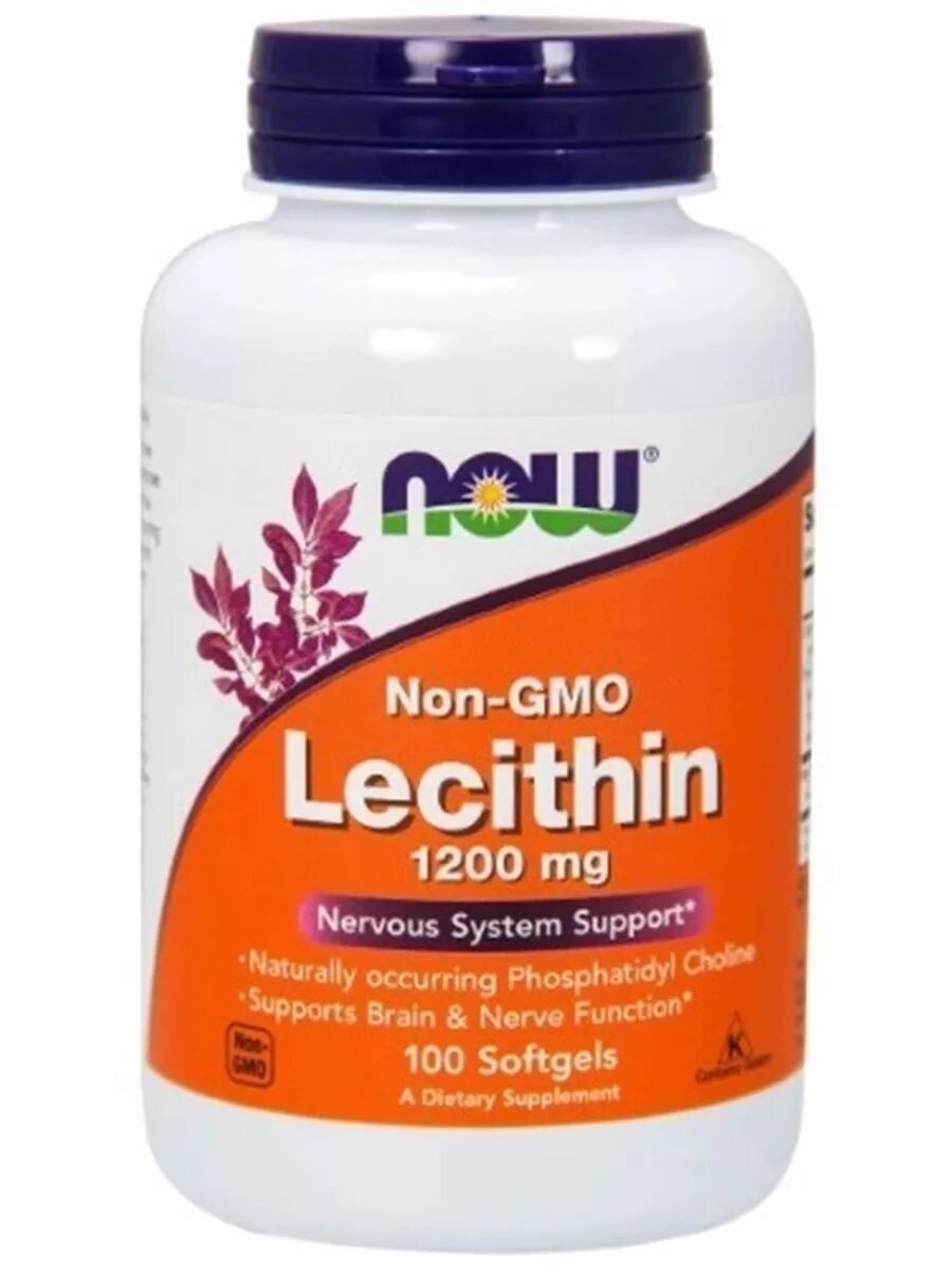 Лецитин NOW FOODS "лецитин", для печени, для нервной системы, капсулы, 100шт
