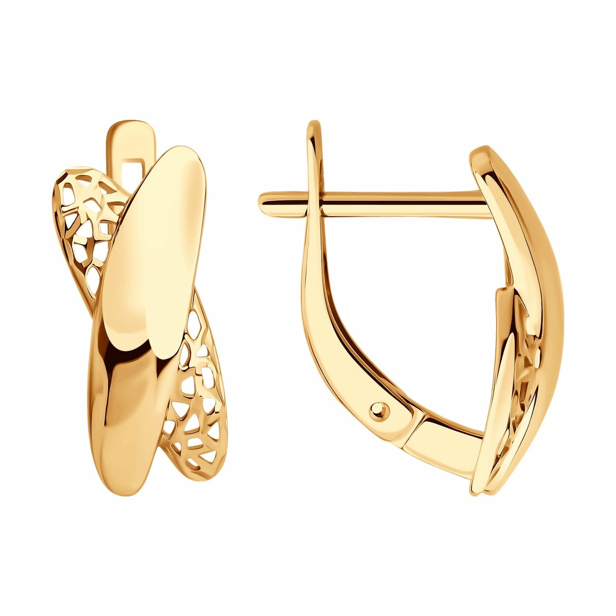 Серьги, красное золото, 585 проба