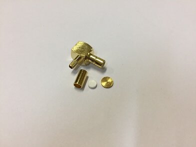 Разъем высокочастотный S1-221L (3 шт), розетка (гнездо) SMB обжимная на кабель RG-174, RG-316 угловая