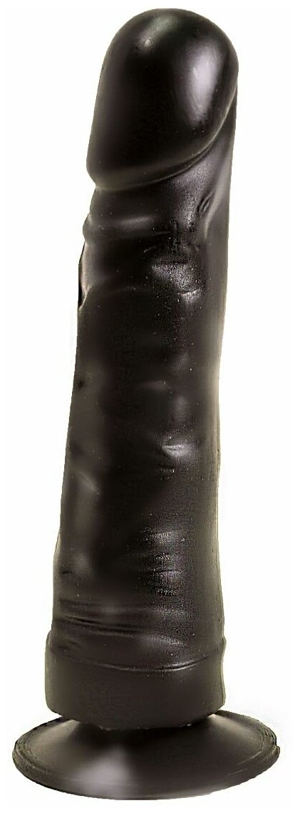 LOVETOY (А-Полимер) Чёрный фаллоимитатор на подошве-присоске - 17,5 см. Черный