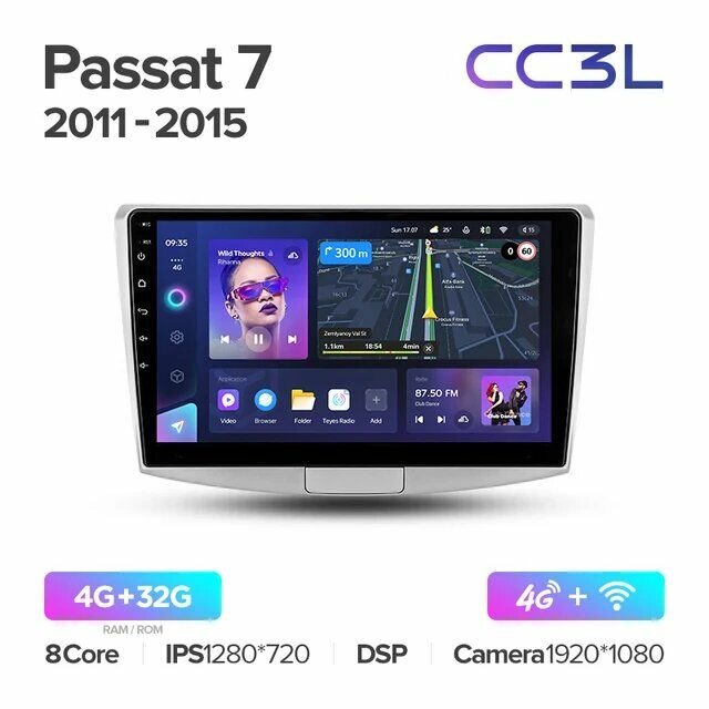 Магнитола Teyes CC3L 4-32 Volkswagen Passat 7 B7 2010-2015 10.2"