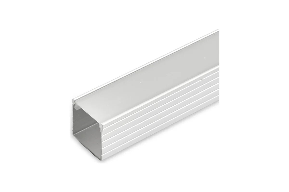 SAFFIT Профиль алюминиевый "накладной", серебро, SAB261 с матовым экраном, 2 заглушками, 2 крепежами в комплекте, 55247